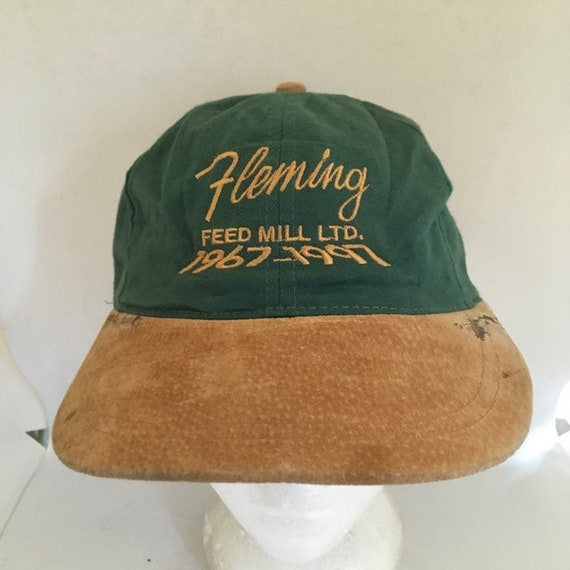 Vintage Fleming feed mill Strapback hat 1990s 80s Z1 - Gem