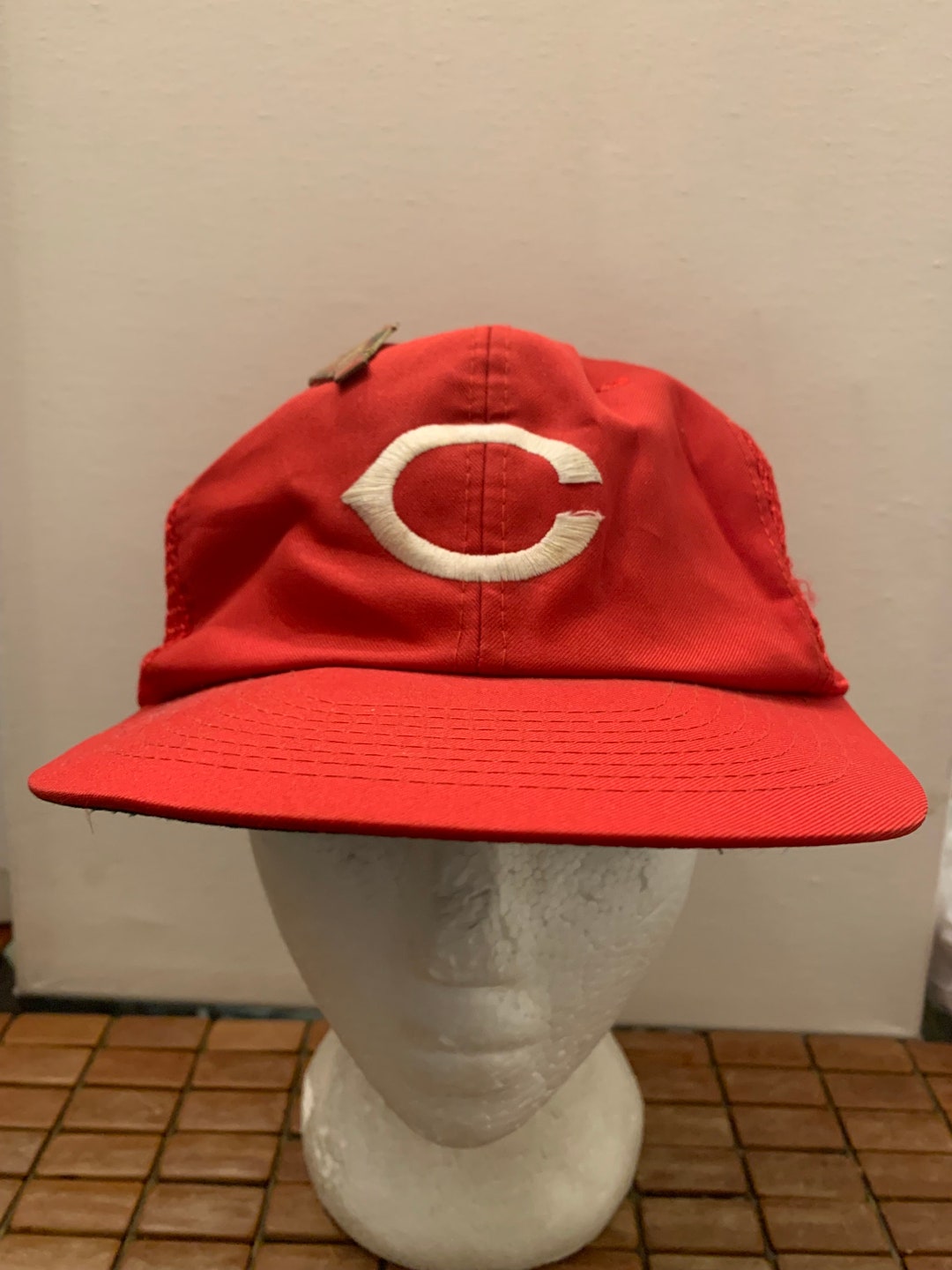 Vintage Cincinnati Reds Trucker Snapback Hat Adjustable 1990s 1980s Q2 ...