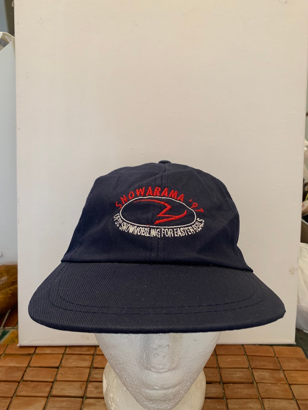 Vintage Snowarama 1997 Snowmobile Strapback Hat Adjustable 1990s 1980s ...