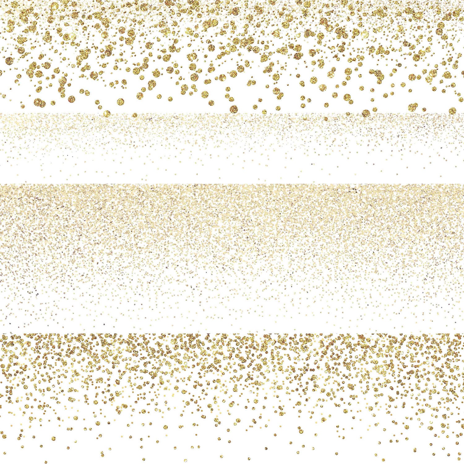 Gold glitter confetti borders and corners PNG 18 clipart | Etsy