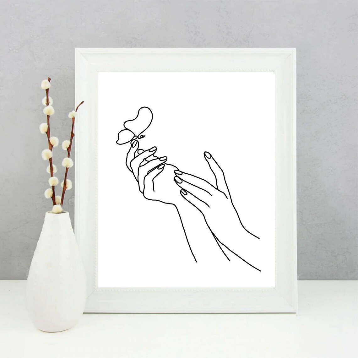 Minimalist Line Art Black & White DIGITAL PRINTS - Set of 4 (8" X 10 ...