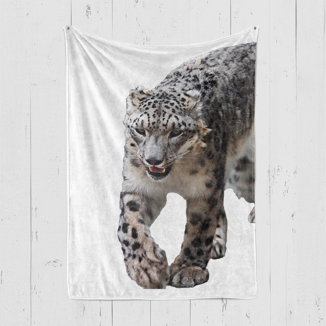 Snow Leopard Blanket, Snow Leopard Throw, Snow Leopard Lover Gift, Gift ...