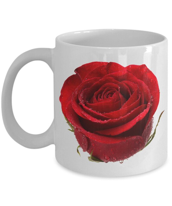 Red Rose Mug Red Rose Cup Red Rose Lover Gift Gift Ideas | Etsy