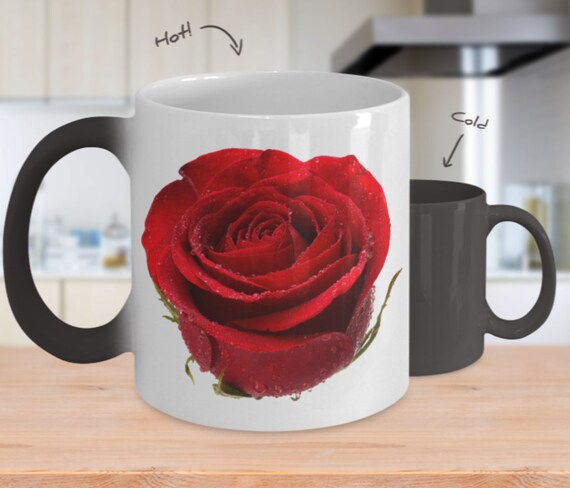 Red Rose Color Changing Mug Red Rose Color Changing Cup Red | Etsy
