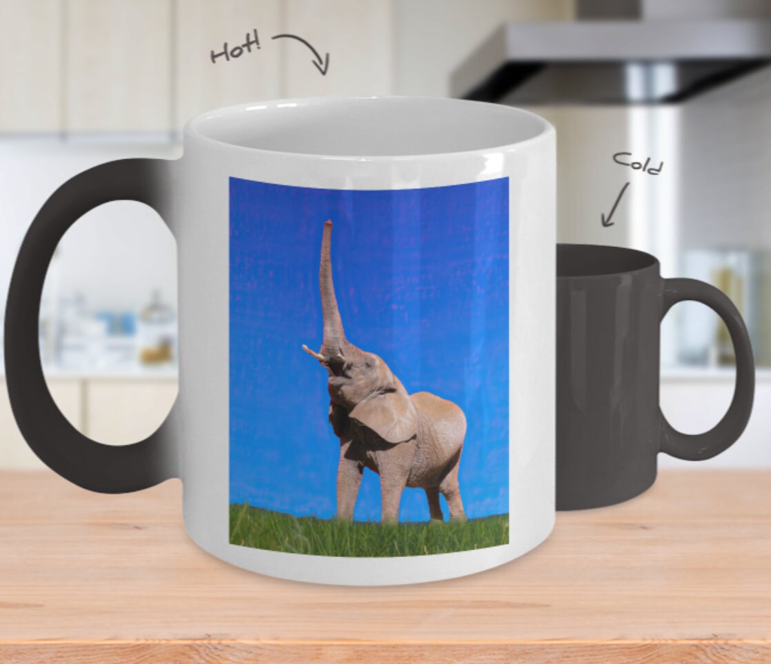 Elephant Color Changing Mug, Elephant Color Changing Cup, Elephant ...
