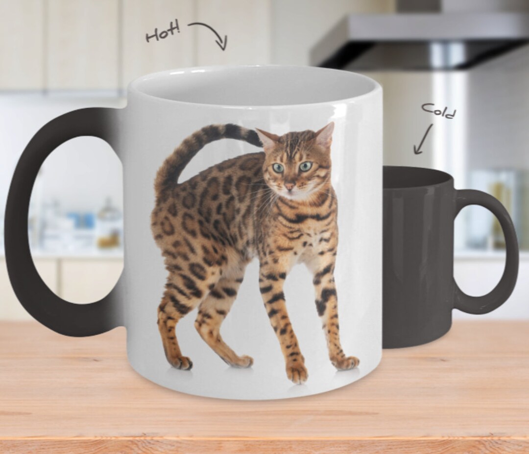 Bengal Cat Color Changing Mug, Bengal Cat Color Changing Cup, Bengal ...
