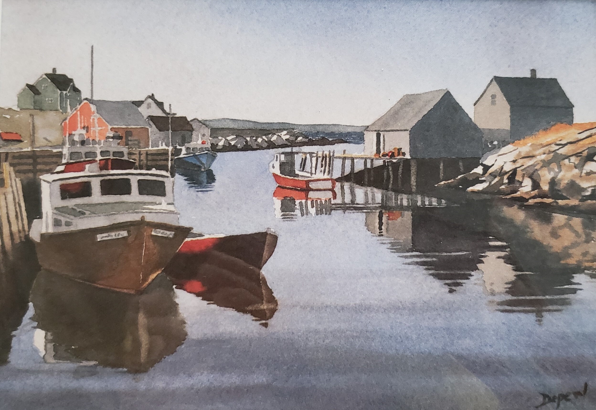 Artist Neil Depew handsigned print watercolor of Peggy's | Etsy