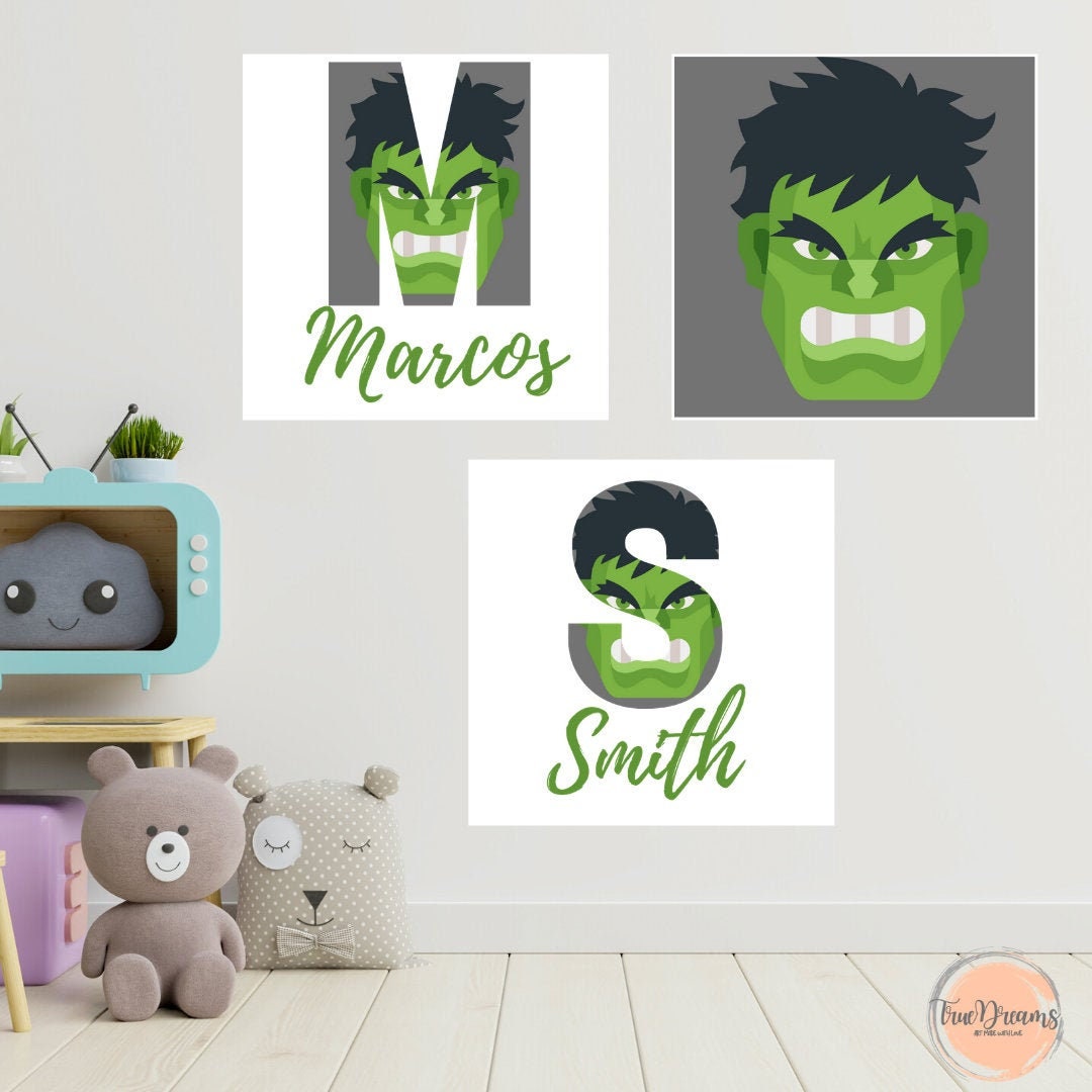 Hulk Alphabets Letters Custom Superhero Digital Alphas | Etsy