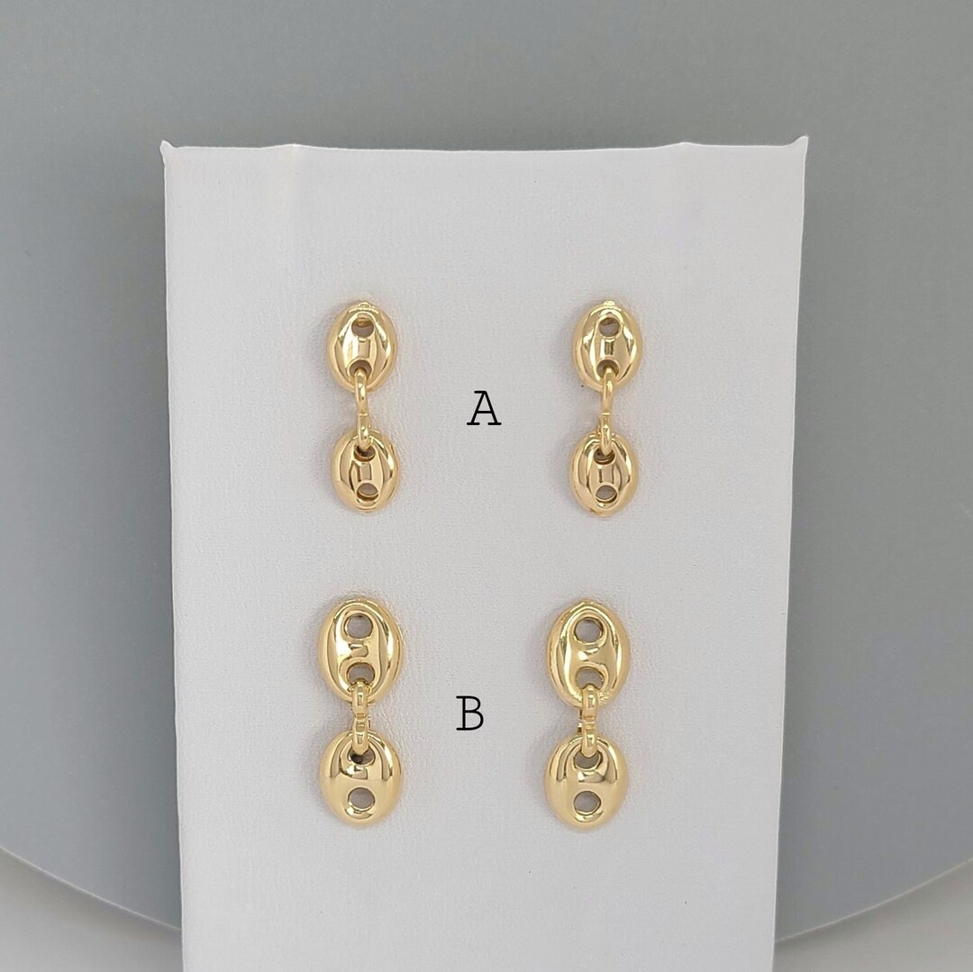 Puff Mariner Earrings, 18K Gold Filled Jewelry, Button Earrings ...