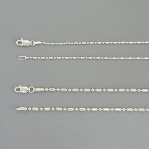Bar Bead Ball Chain, 925 Sterling Silver Jewelry, Dot Dash Ball Chain ...
