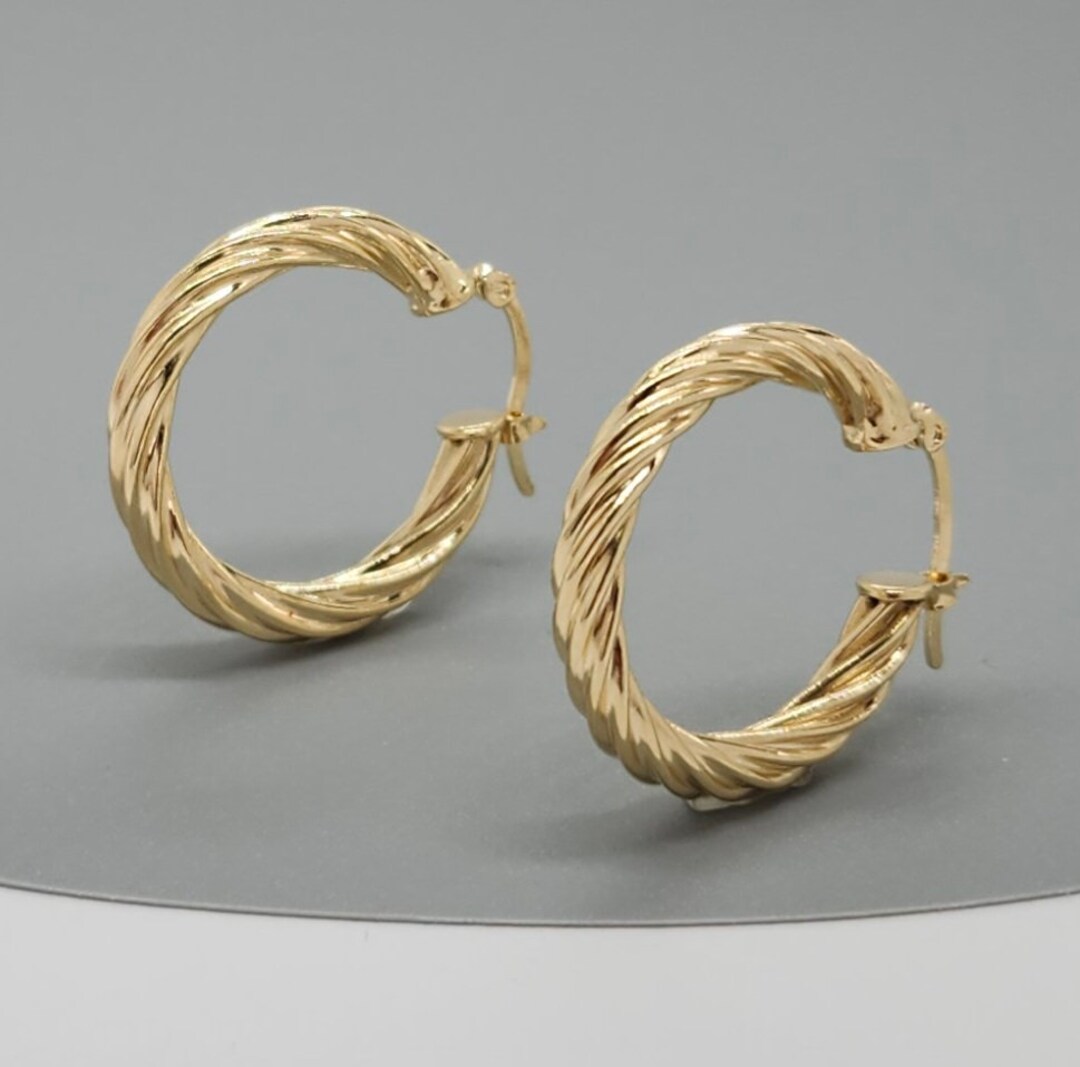Twisted Hoops, 18K Gold Filled Hoops, Dainty Hoops, Twisted Hoops ...