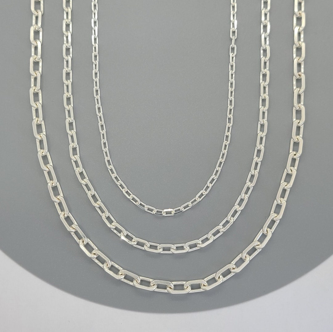 Paperclip Link Chain, 925 Sterling Silver Jewelry, Chunky Paperclip ...