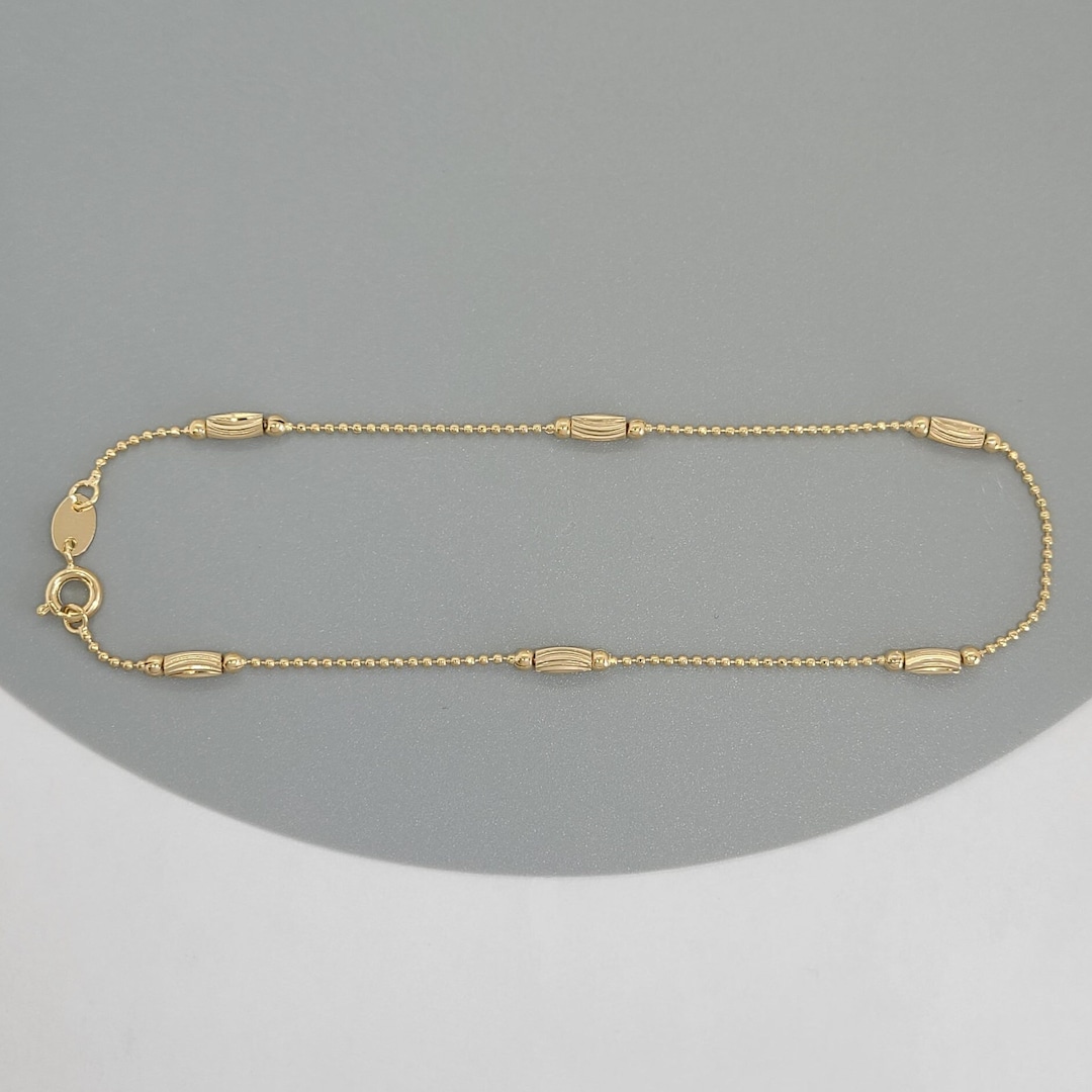 Beaded Tube Anklet, 18K Gold Filled Jewelry, Beaded Anklet, Ankle ...