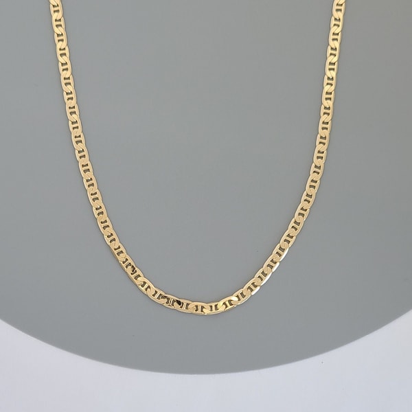 Flat Gold Necklace - Etsy