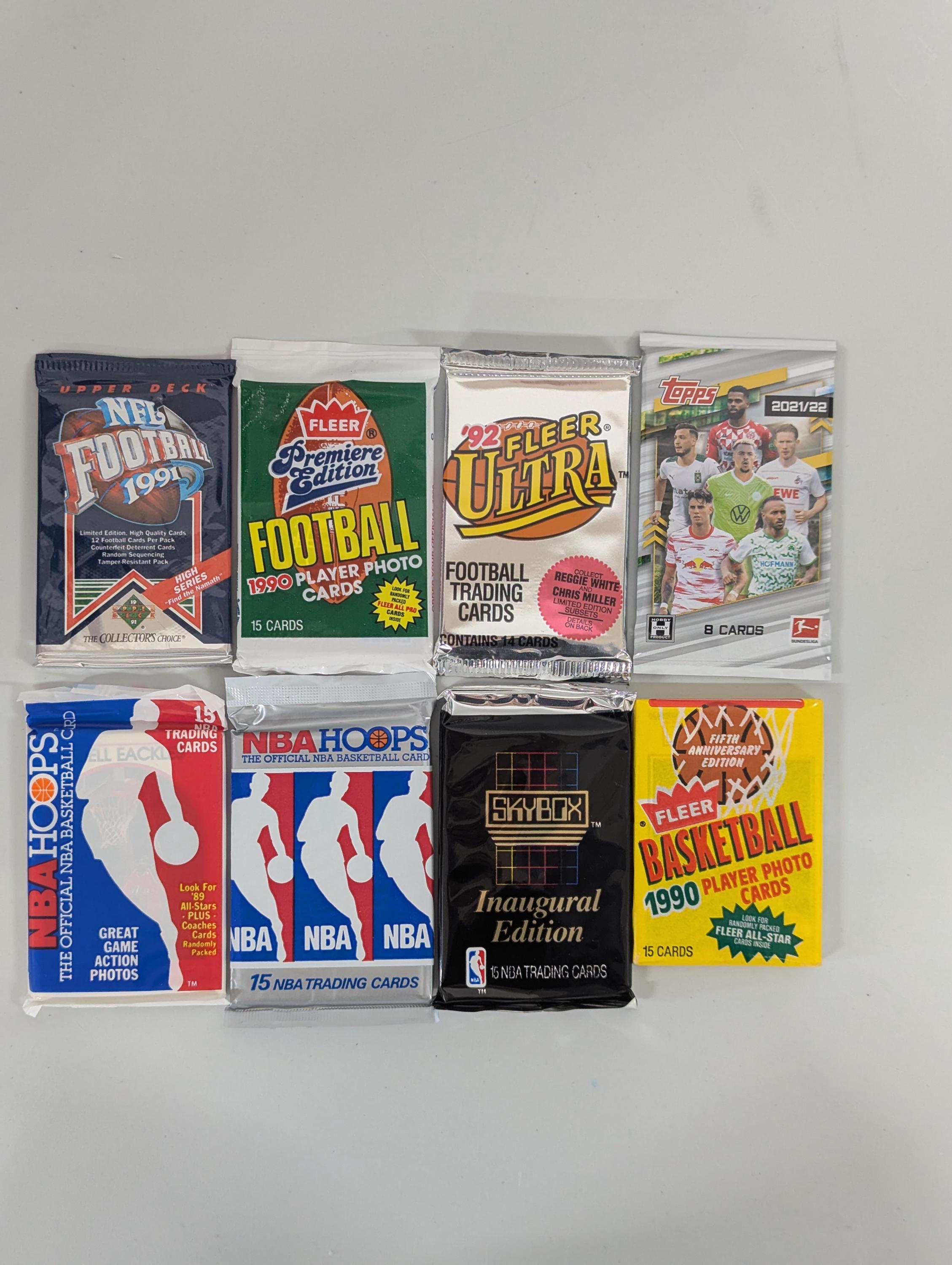 5 Variety Pack of Vintage Baseketball NBA NFL Football 2000s Soccer ...