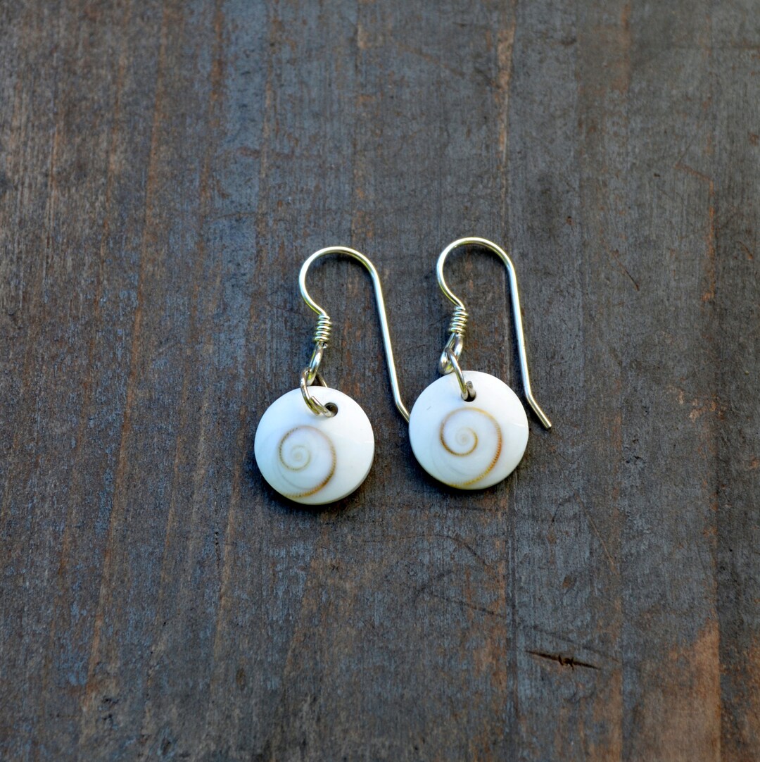 Sterling Silver Shiva Shell Earrings: Beach Island Jewelry - Etsy