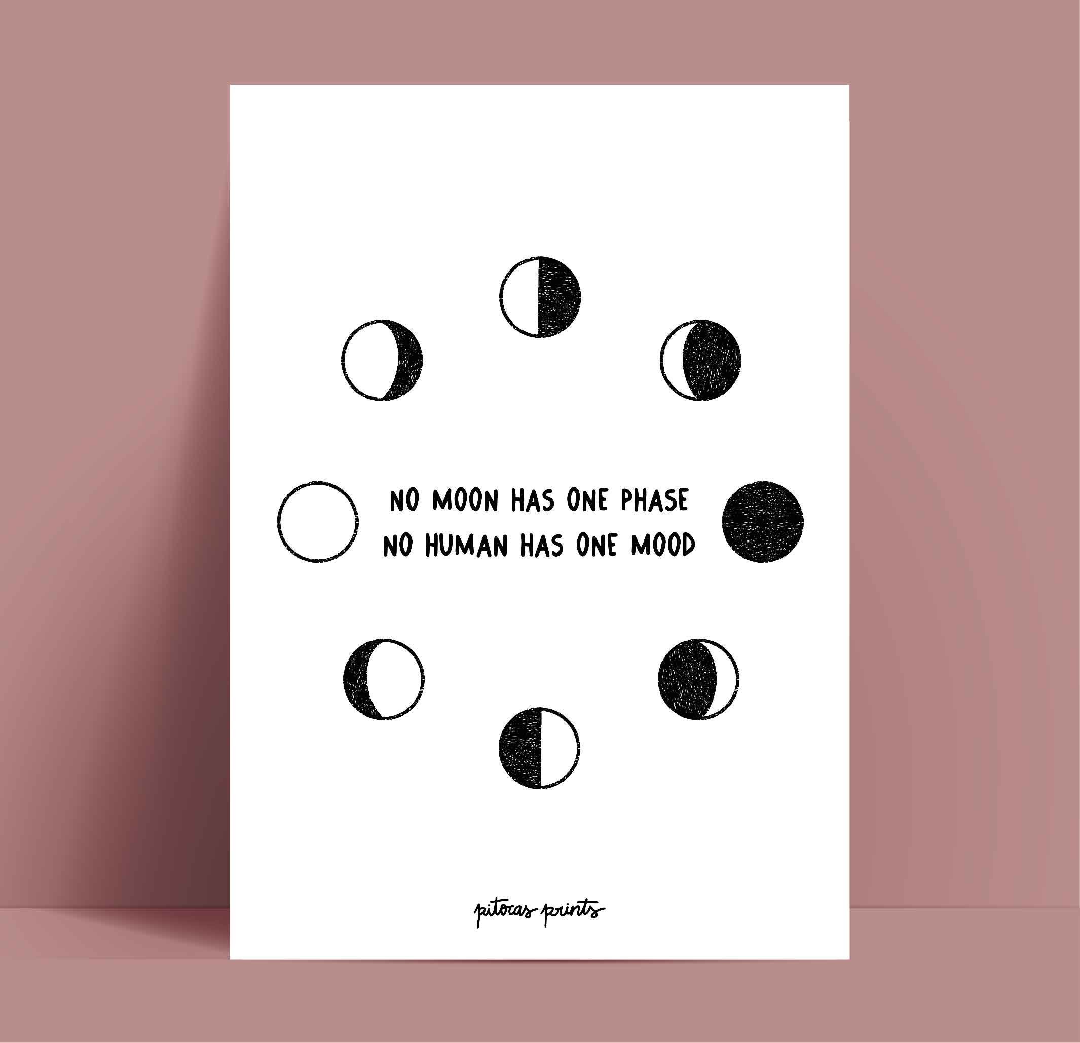 Moon's Phases Poster Moon Quote Print Inspirational Wall Art Typography ...