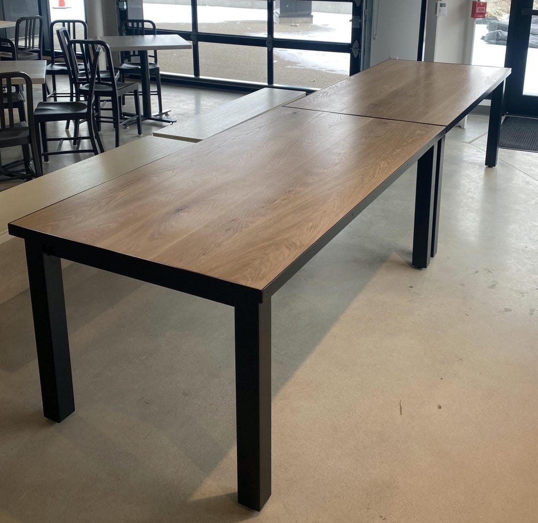 White Oak and Steel Table - Etsy