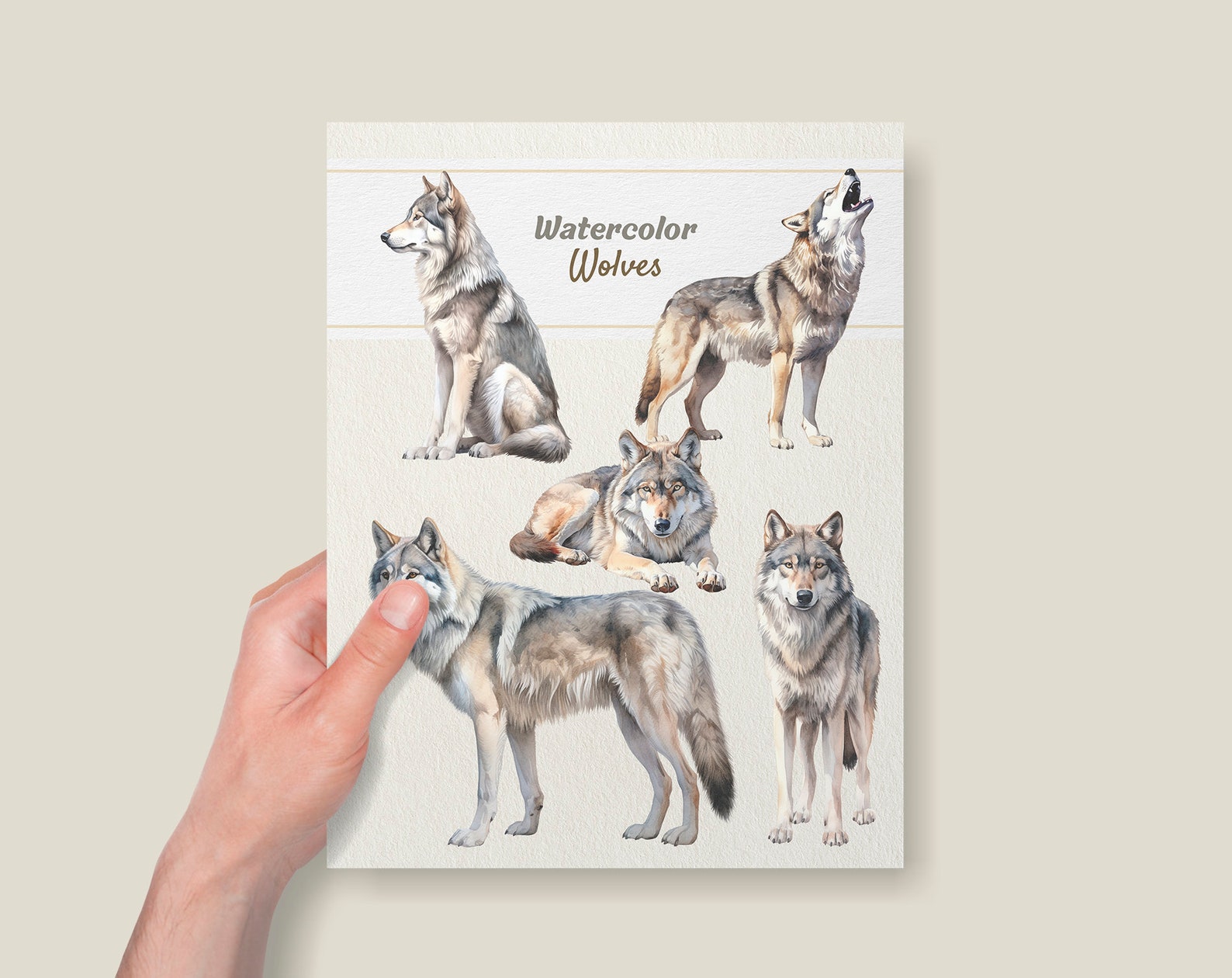 Watercolor Wolf Clipart - Digital Illustration Wolves - Wolf PNG ...