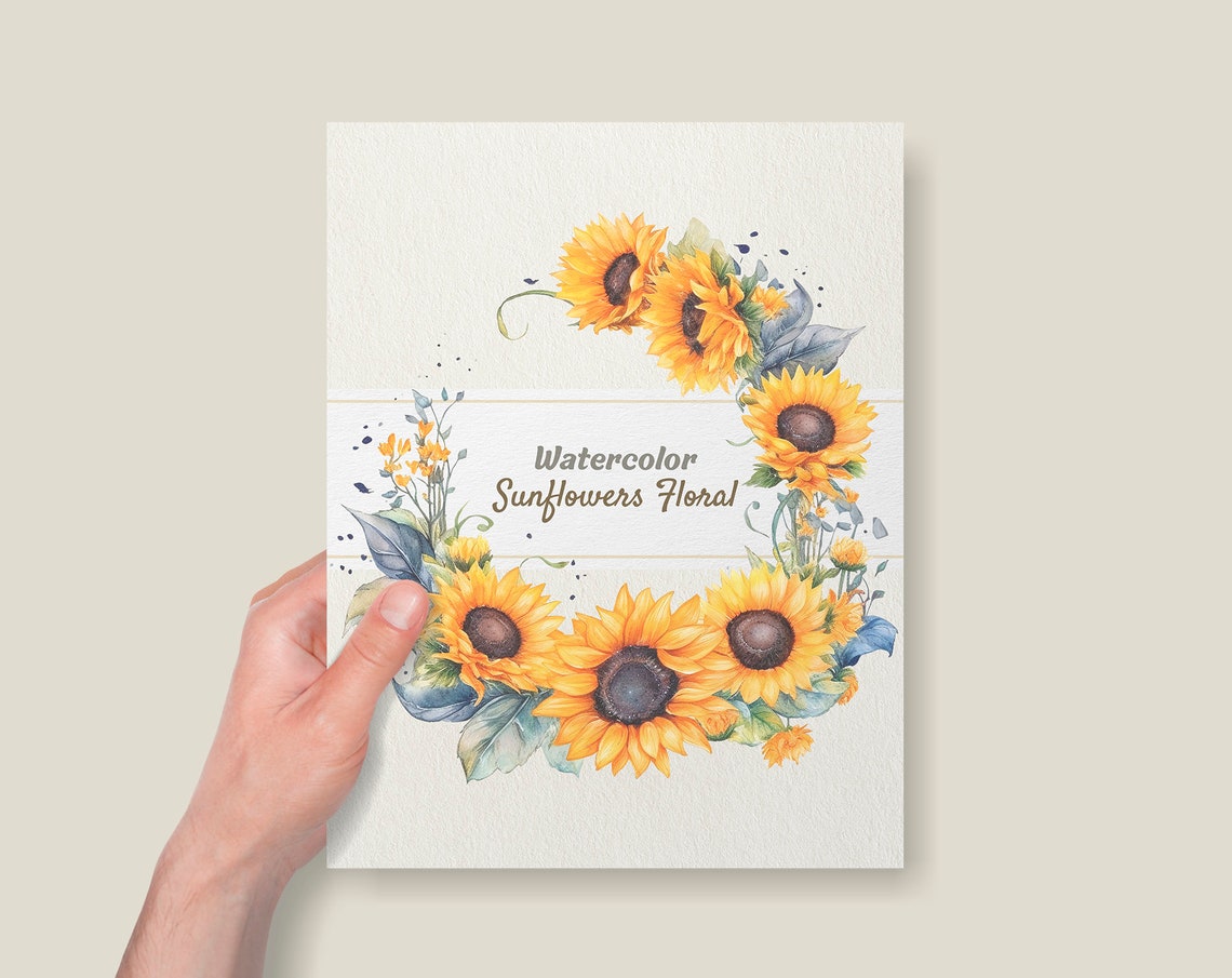 Watercolor Sunflowers Clipart - Spring Summer Flowers - Digital ...