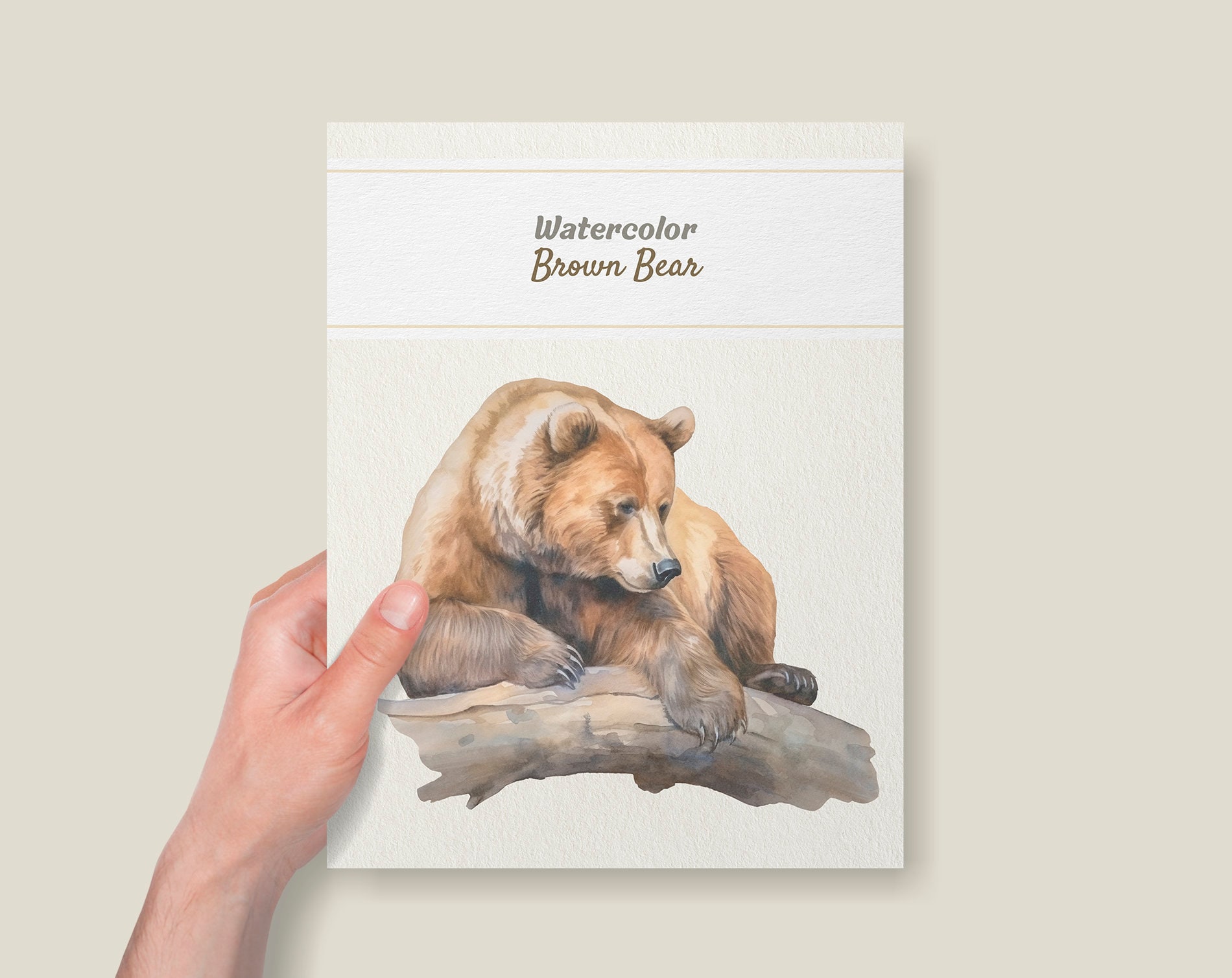 Watercolor Bear Clipart Digital Illustration Brown Bear PNG Commercial ...