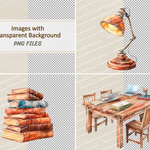 Watercolor Library Clipart - Digital Illustration Bookshelves - Old ...
