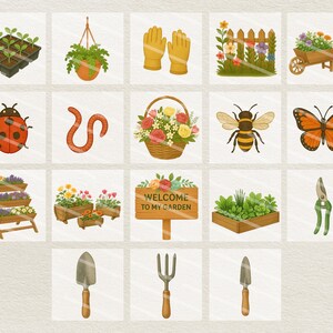 Watercolor Gardening Clipart - Digital Illustration Garden Tools ...