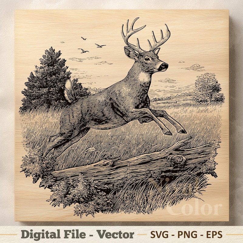 Deer Scene Picture Svg - Etsy