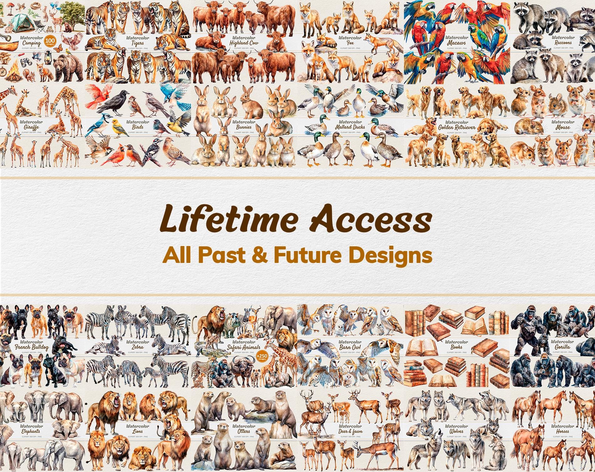 Whole Shop Mega Bundle Full Store - 2000+ Watercolor Clipart Vector ...