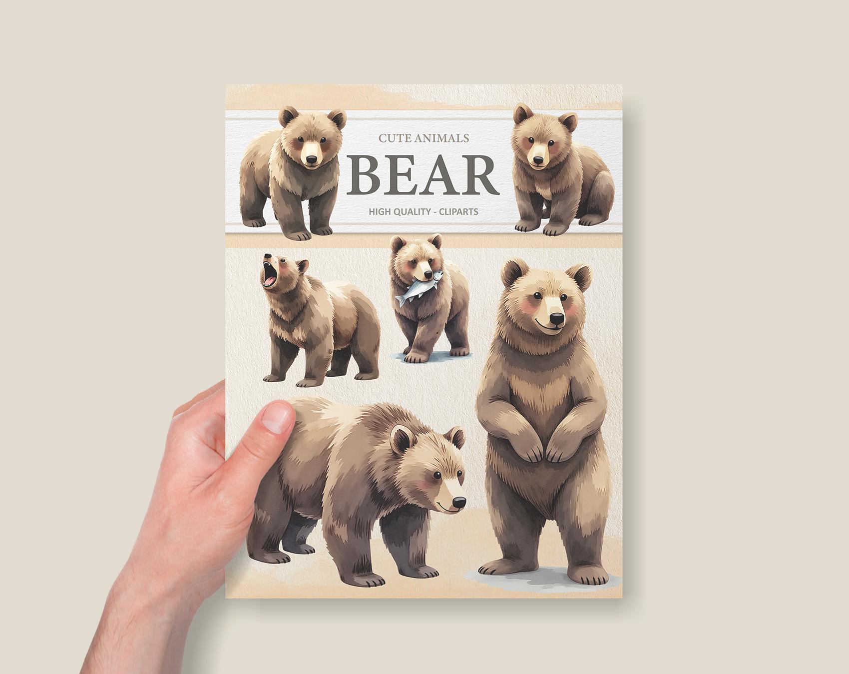 Cute Bear Nursery Clipart - Digital Illustration - Baby Shower ...