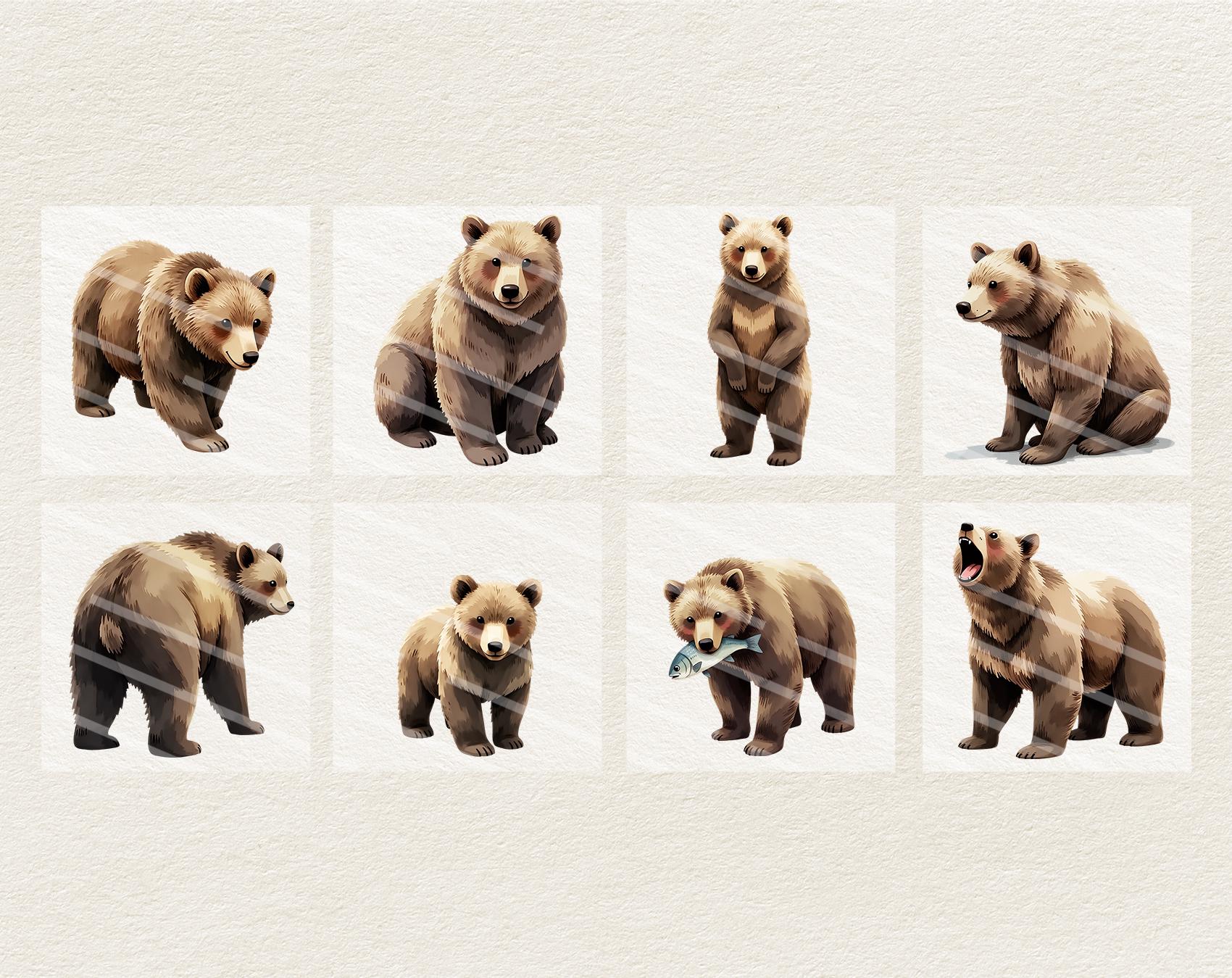 Cute Bear Nursery Clipart - Digital Illustration - Baby Shower ...