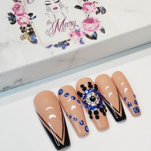 OJO Protector-press on Nails-luxury Nails-evil Eye Nails-glue - Etsy