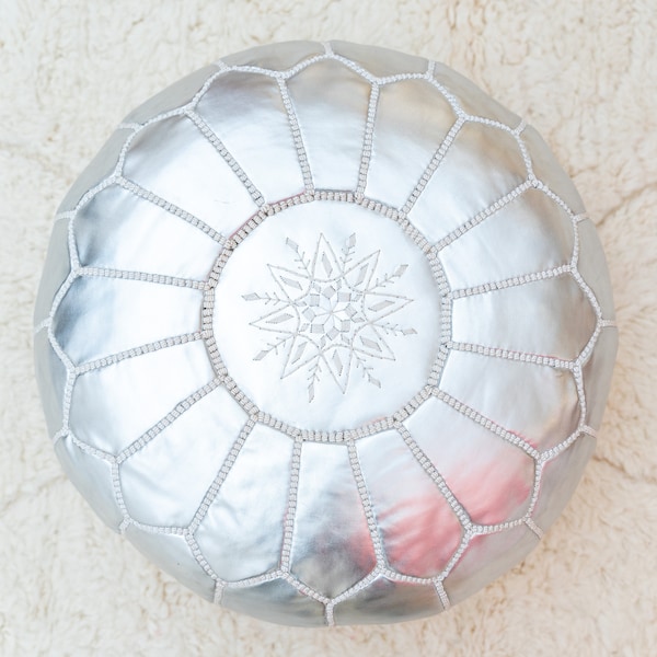 Silver Pouf - Etsy