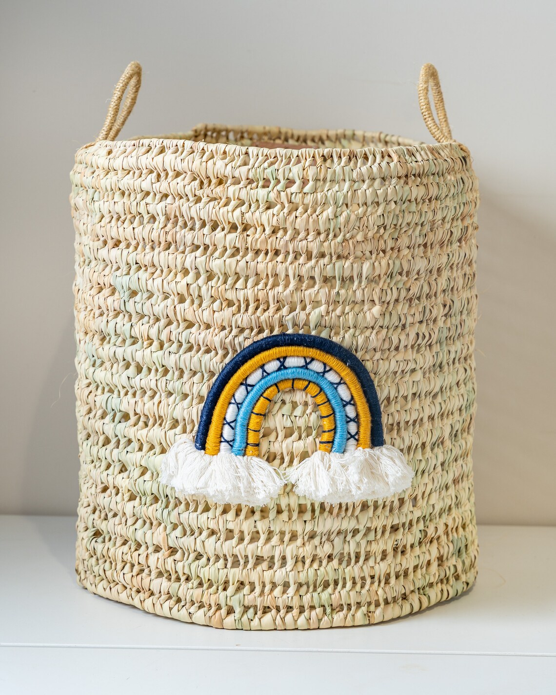 Rainbow Basket Macrame Basket Wall Hanging Rainbow Storage - Etsy