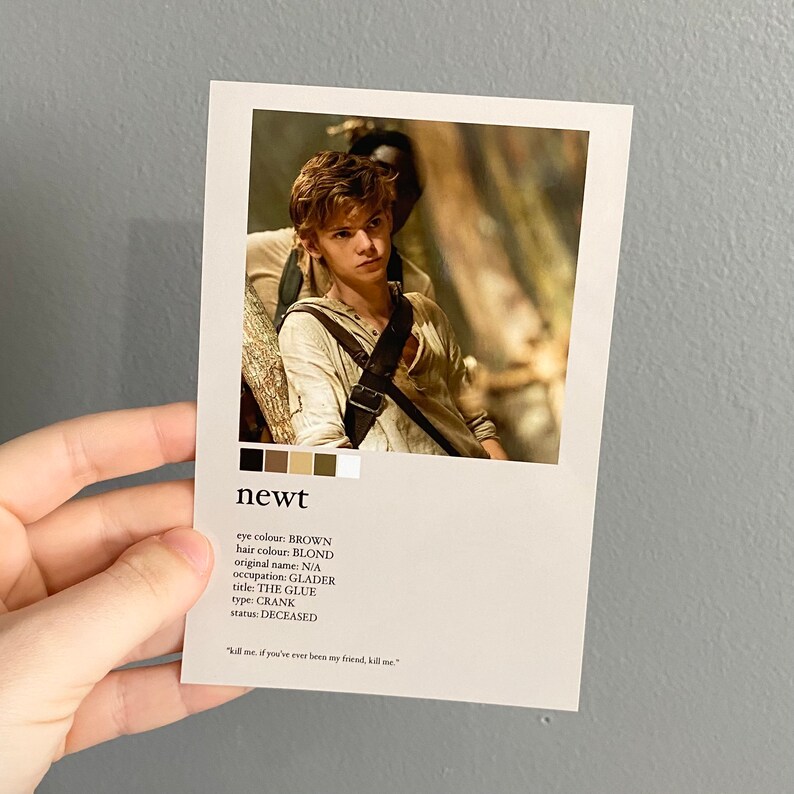 Maze Runner Character Cards - Etsy