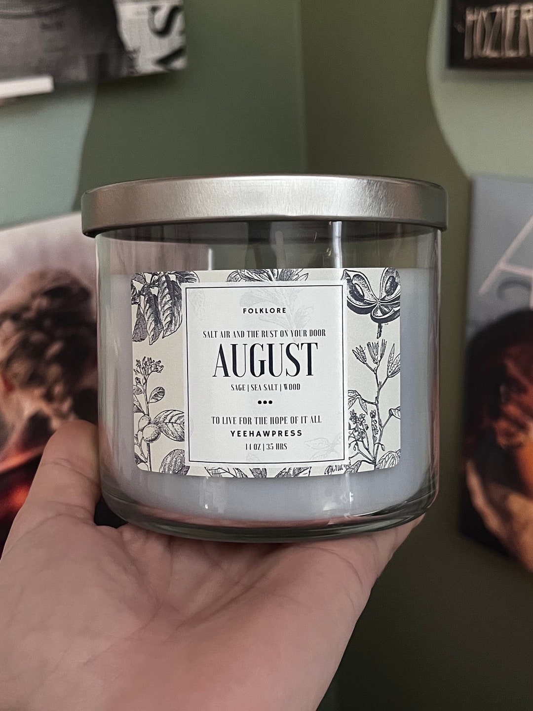 August Candle Taylors Version Folklore Taylor Swift - Etsy