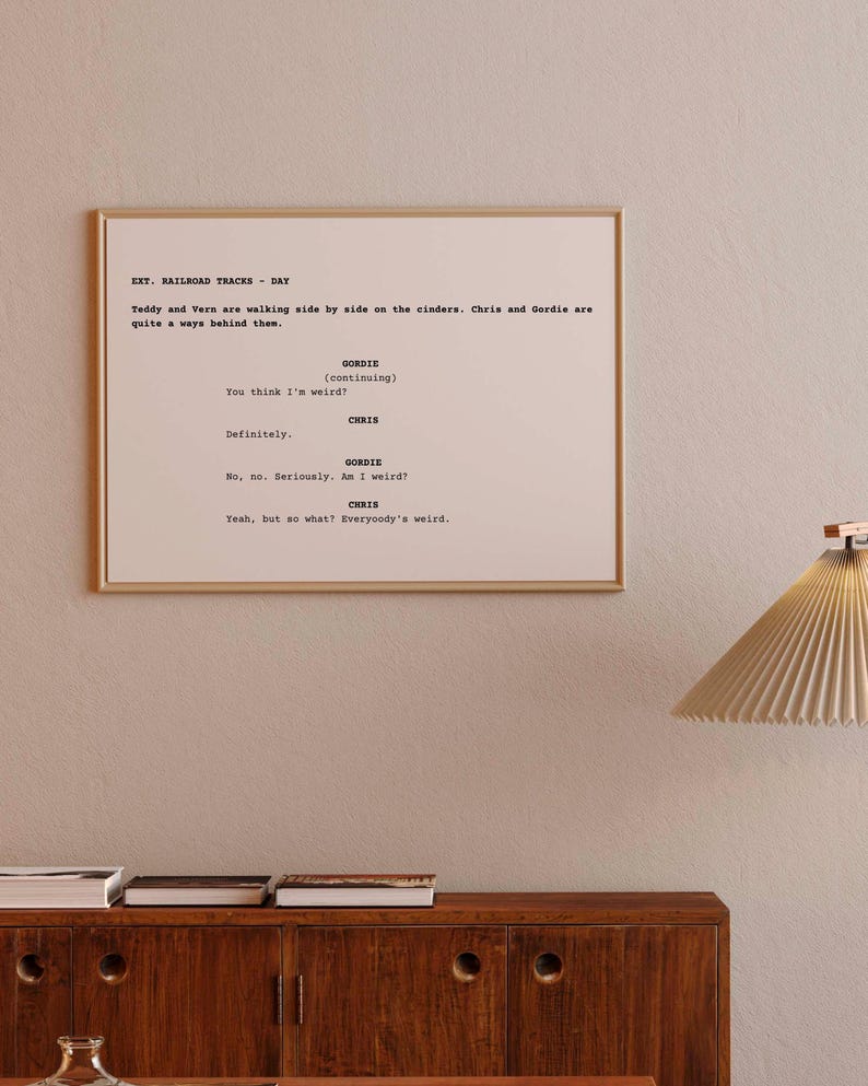 Stand by Me Script Digital Print Stephen King Scene Movie Poster River ...