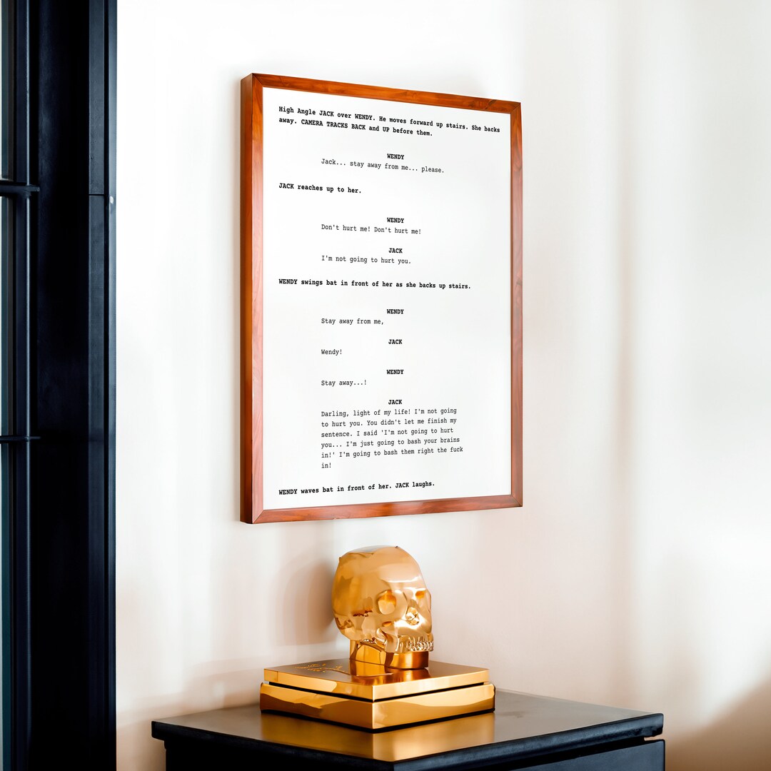 The Shining Wendy Darling Screenplay Poster Digital Print Jack ...