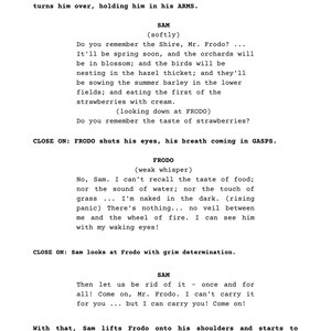 Lord of the Rings Return of the King Screenplay Poster Digital Print ...