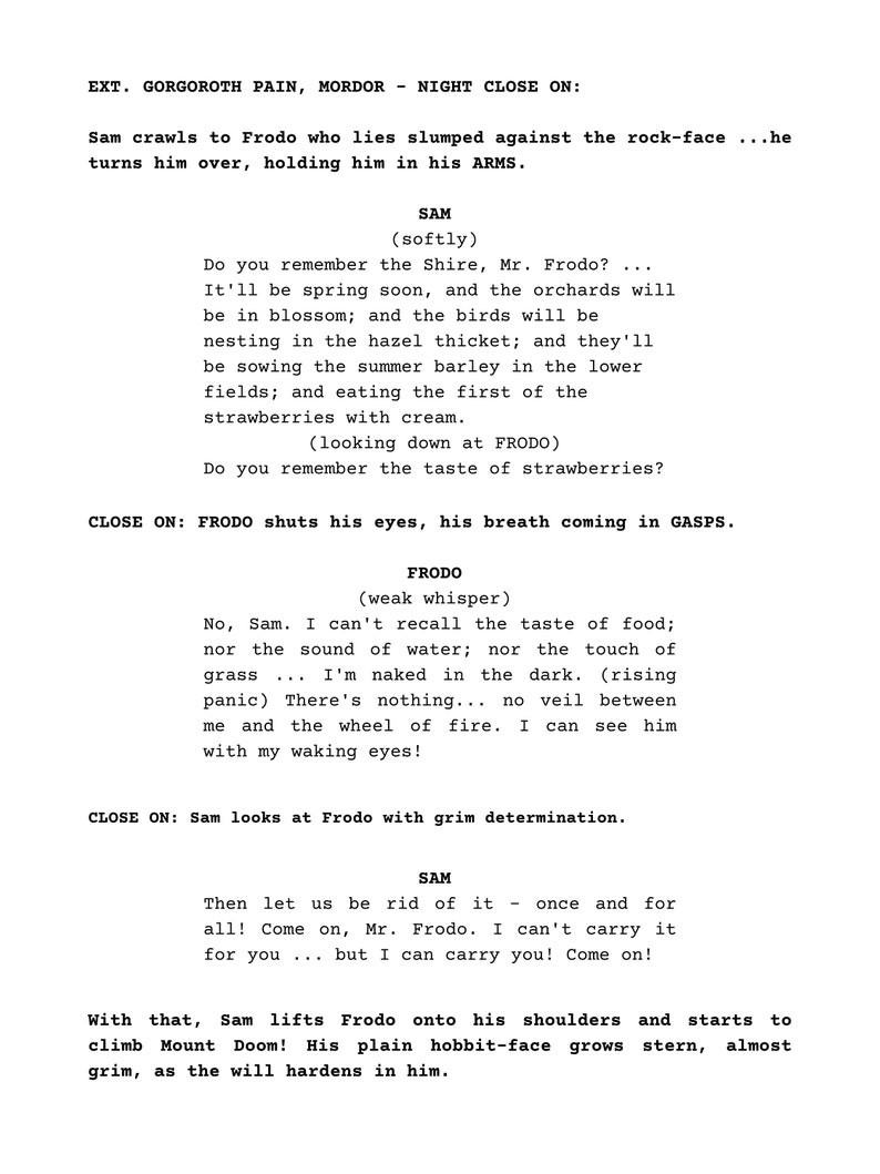 Lord of the Rings Return of the King Screenplay Poster Digital Print ...