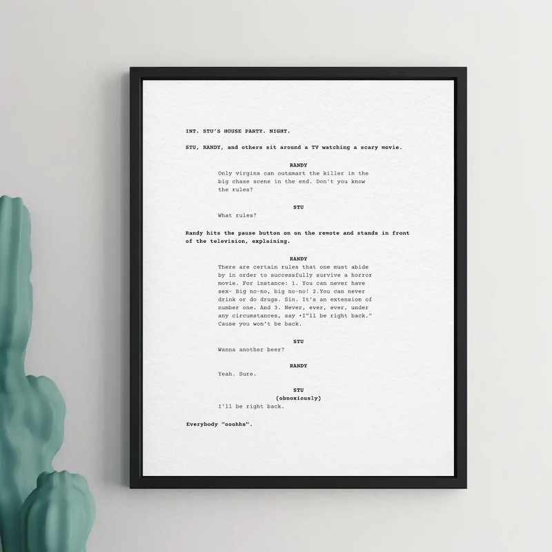 Movie Script Print - Etsy