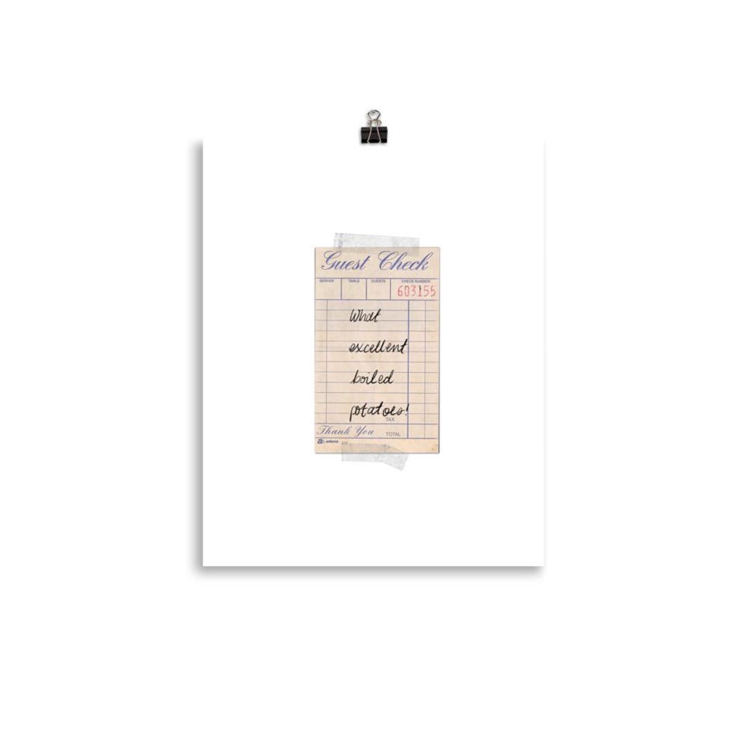 Pride and Prejudice Print: Mr. Collins Boiled Potatoes Quote Poster - Etsy