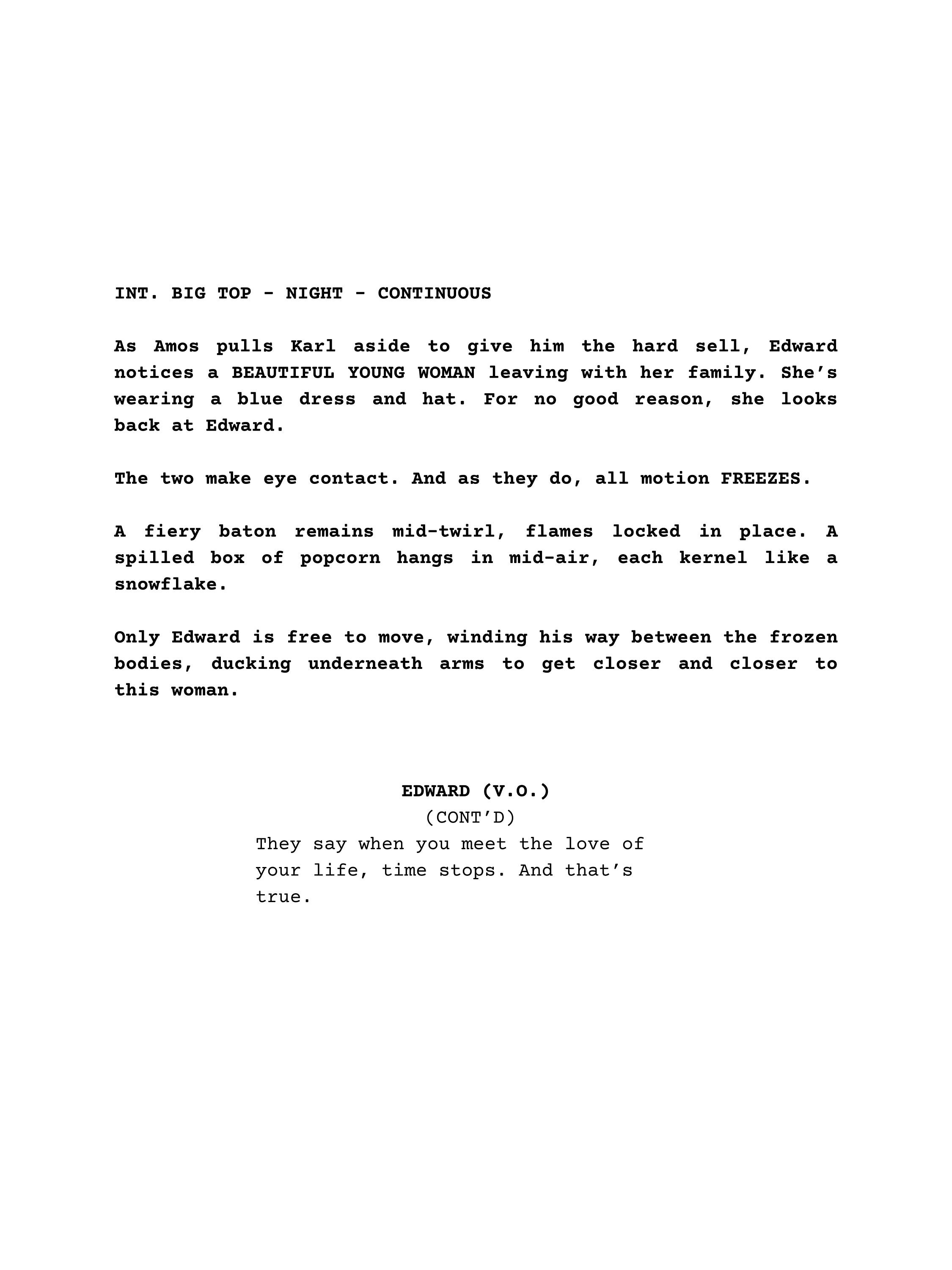 Big Fish Film Script Poster | Time Stops Scene Screenplay Print | Ewan ...