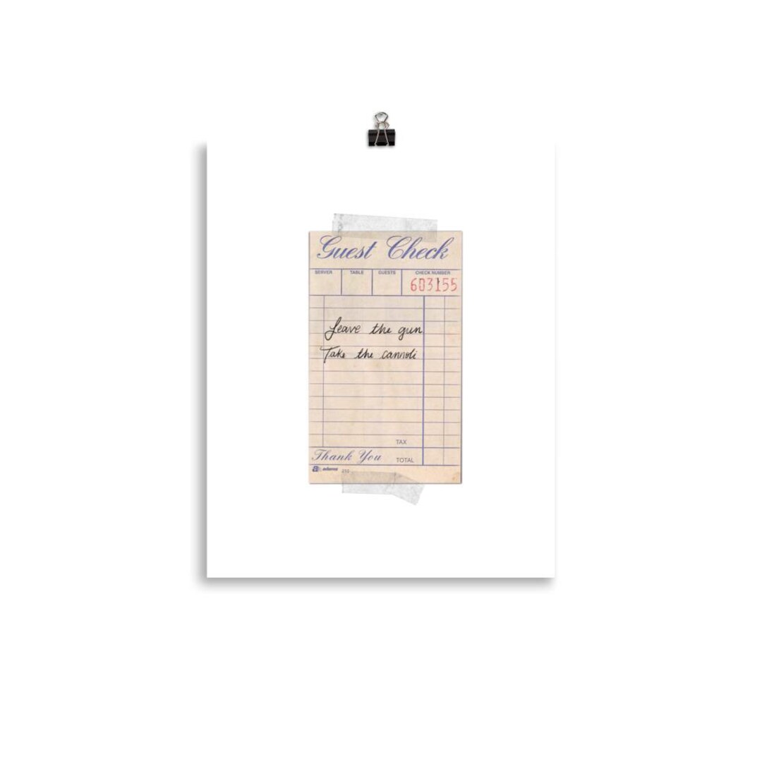 The Godfather Film Print: Peter Clemenza Guest Check Poster Physical ...