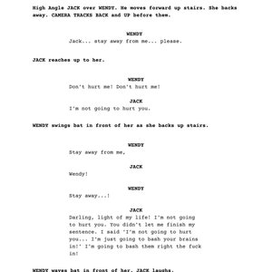 The Shining Wendy Darling Screenplay Poster Digital Print Jack ...