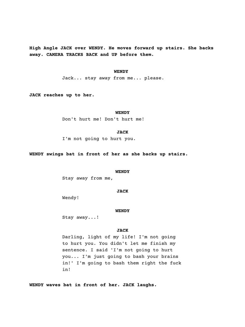 The Shining Wendy Darling Screenplay Poster Digital Print Jack ...