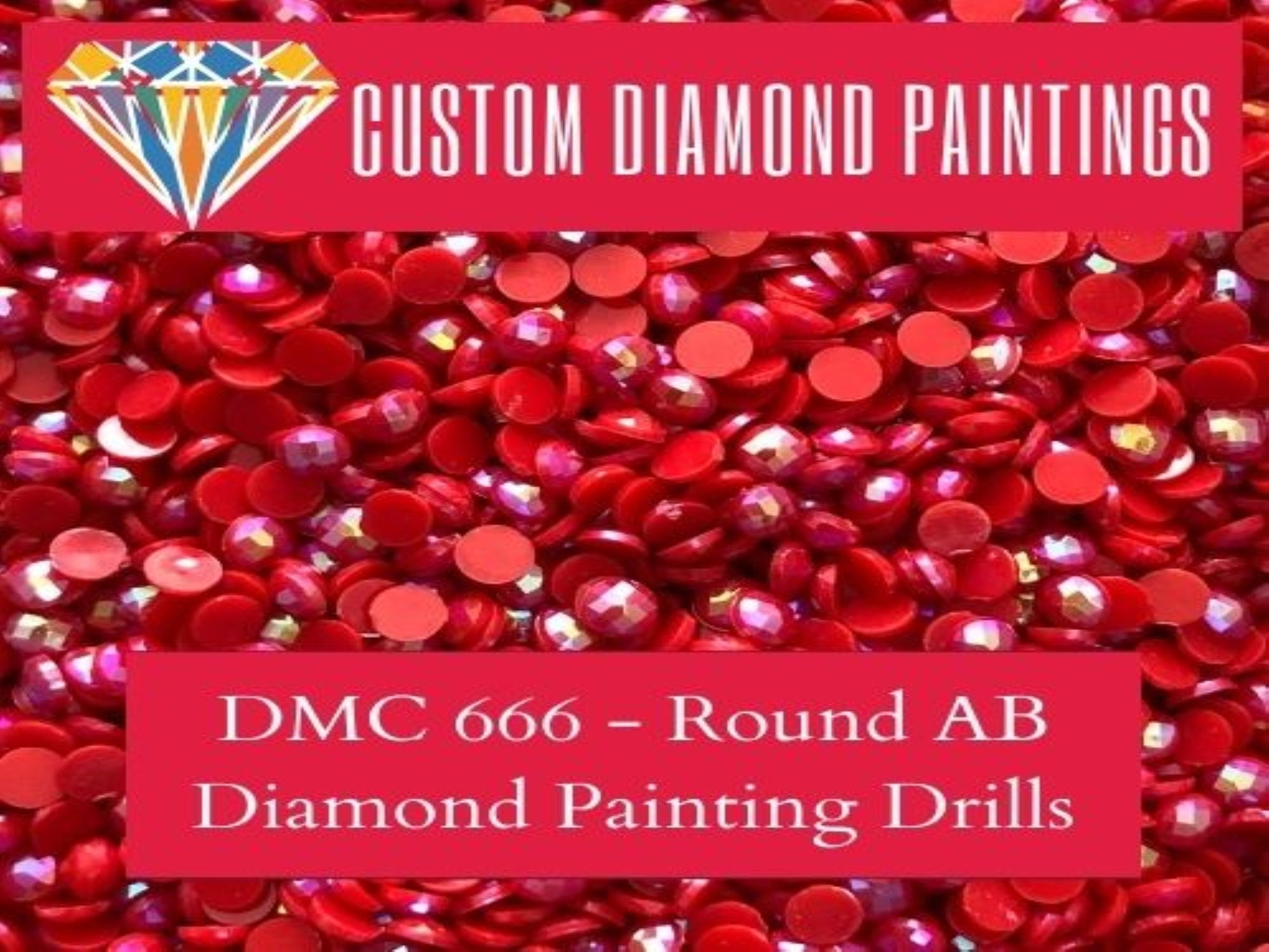 Craft Supplies & Tools DMC 666 SQUARE 5D Diamond Painting Drills Beads ...