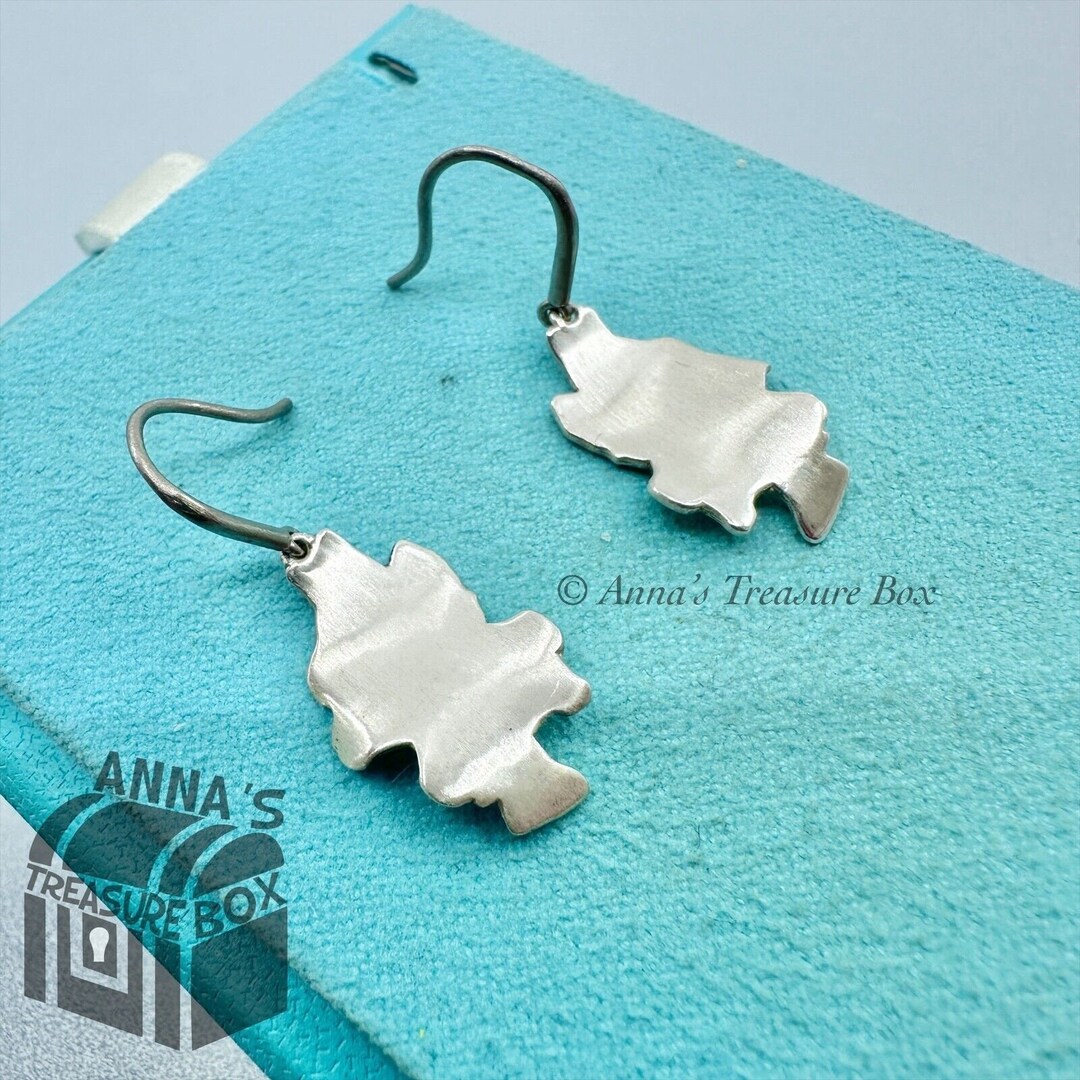 Tiffany & Co. 925 Silver Frank Gehry Matte Equus Leaves Dangle Earrings ...