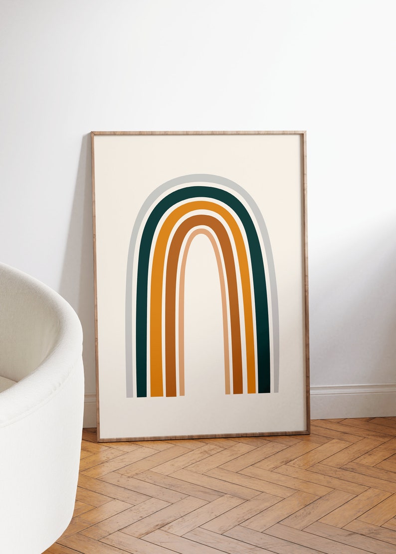 Printable Safari Boho Nursery Alphabet & Rainbow Wall Art Instant ...