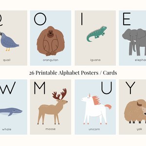 26 X Printable Animal ABC Cards or Print as Posters for Safari Jungle ...